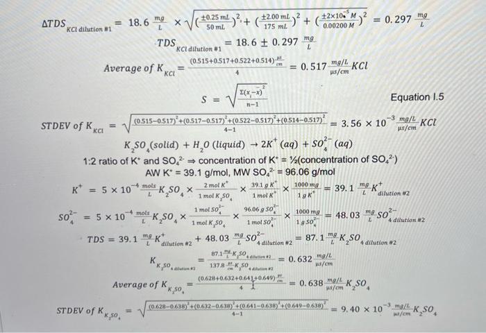 Solved experiment #6: conductivity as a measure of total | Chegg.com