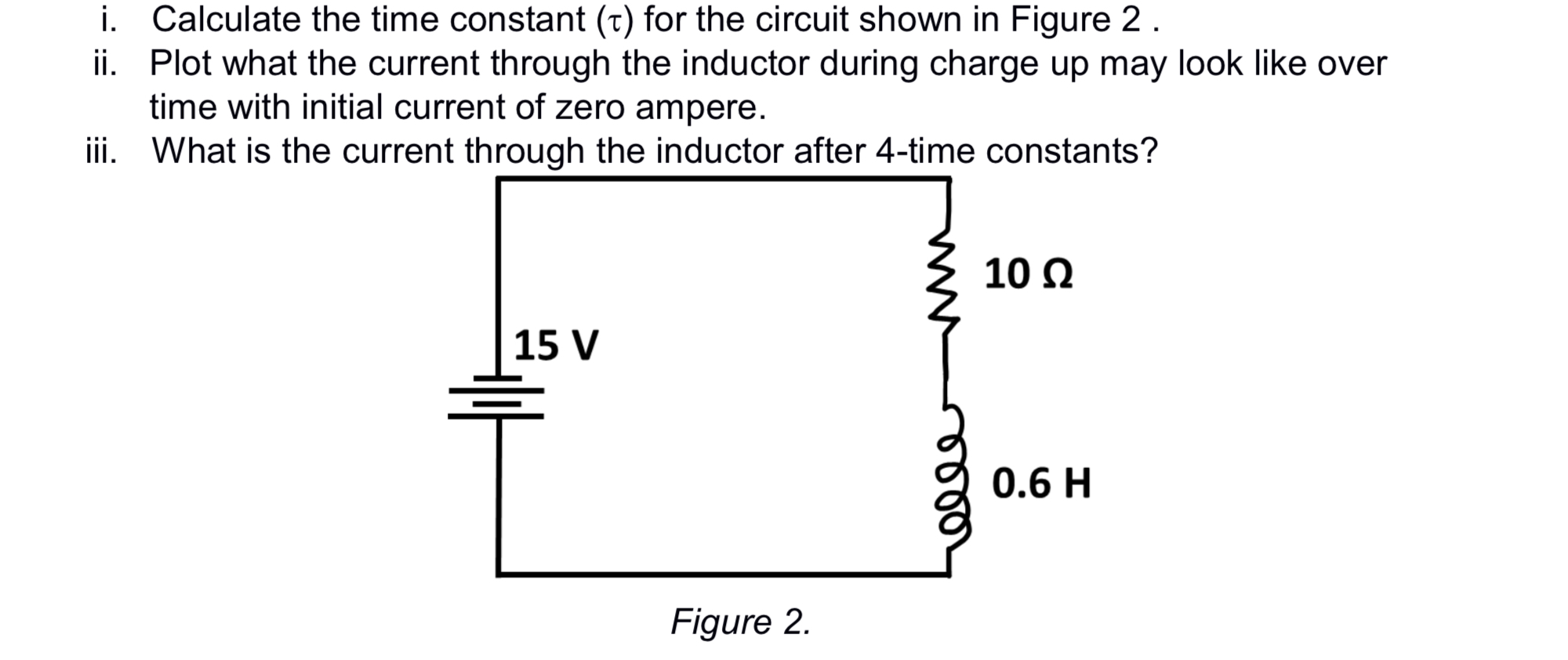 Solved i. ﻿Calculate the time constant (τ) ﻿for the circuit | Chegg.com