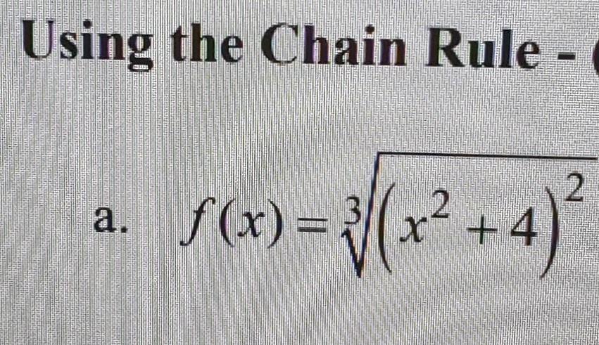 Solved Using the Chain Rule -f(x)=(x2+4)23 | Chegg.com