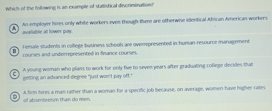 Solved Which of the following is an example of statistical | Chegg.com