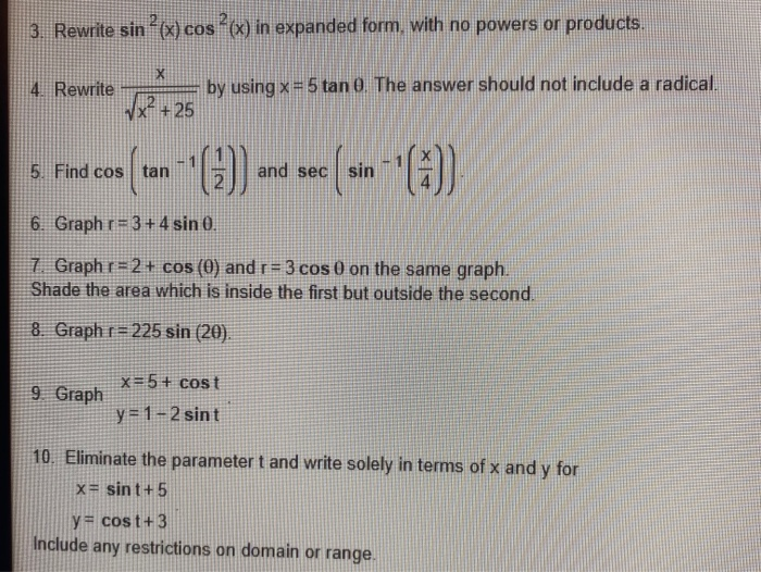 Solved 3. Rewrite sin ? (x) cos ? (x) in expanded form, with | Chegg.com