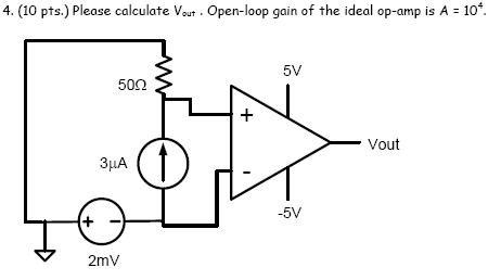 Solved Please calculate Vout. Open - loop gain of the ideal | Chegg.com