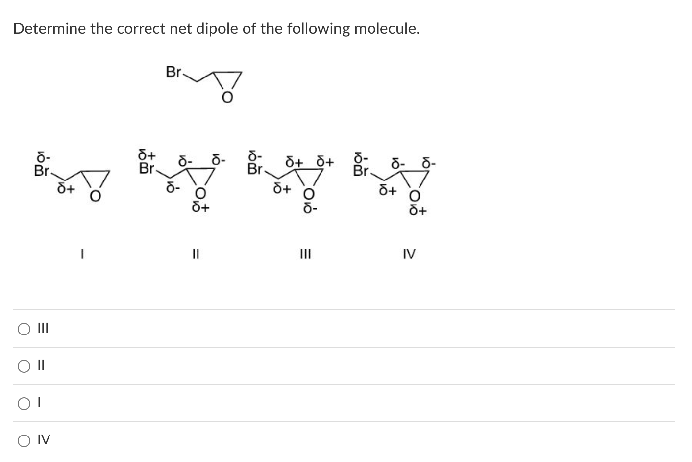 Solved Determine the correct net dipole of the following | Chegg.com