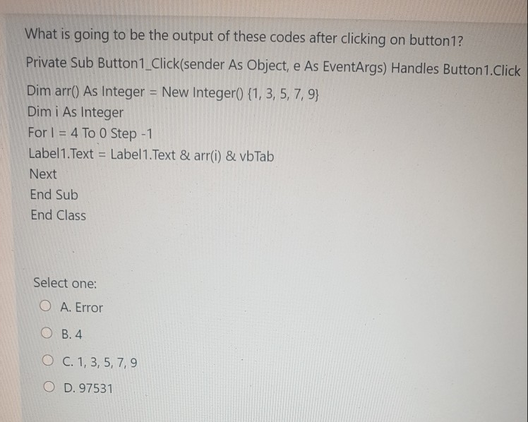 Solved What is going to be the output of these codes after | Chegg.com