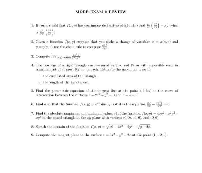 Solved CALC 3 :I need help figuring out these problems. It's | Chegg.com