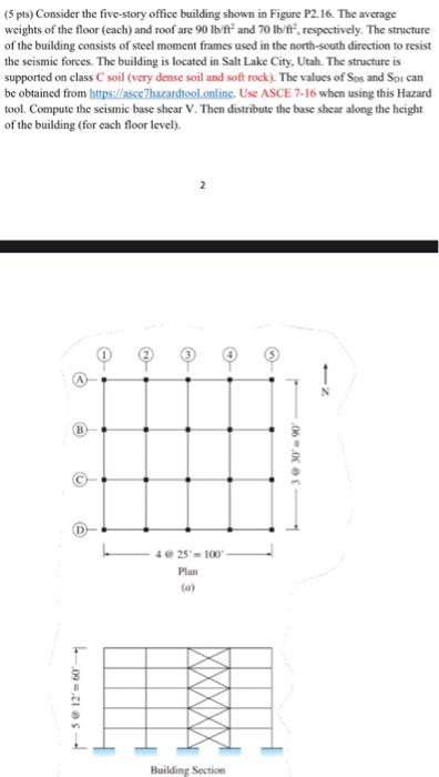 Solved (5 pts) Consider the five-story office building shown | Chegg.com