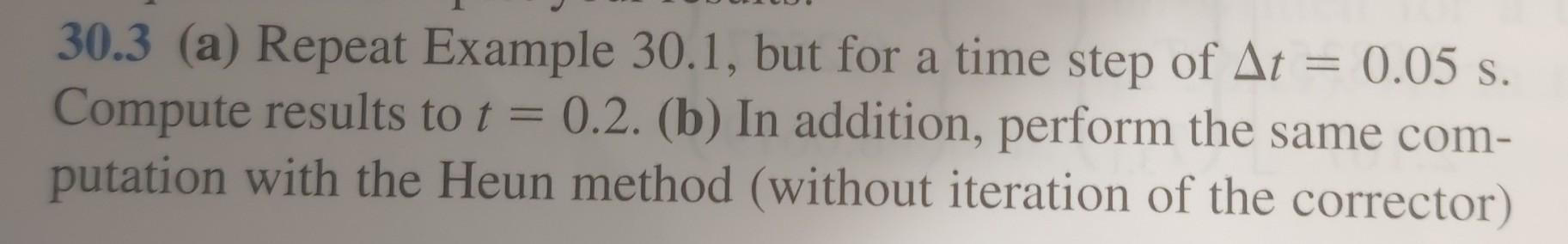 Solved 0.05 s. 30.3 (a) Repeat Example 30.1, but for a time | Chegg.com
