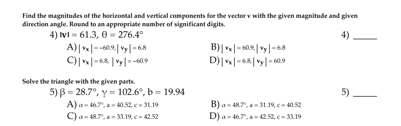 Solved Find the magnitudes of the horizontal and vertical | Chegg.com