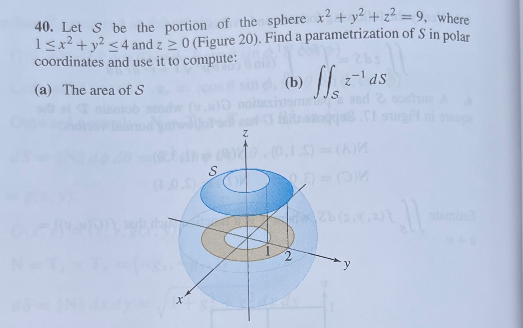Solved Let S ﻿be the portion of the sphere x2+y2+z2=9, | Chegg.com