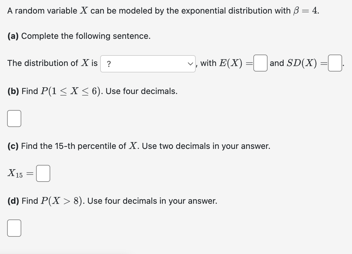 Solved A random variable x ﻿can be modeled by the | Chegg.com