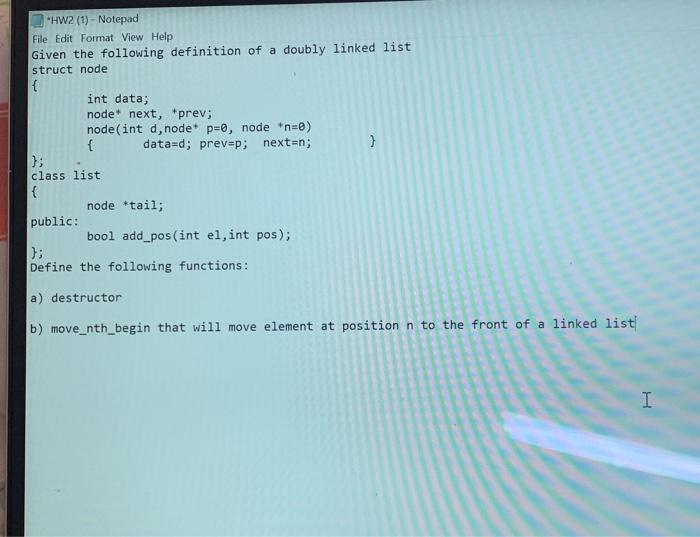 Solved *HW2 (1) - Notepad File Edit Format View Help Given | Chegg.com