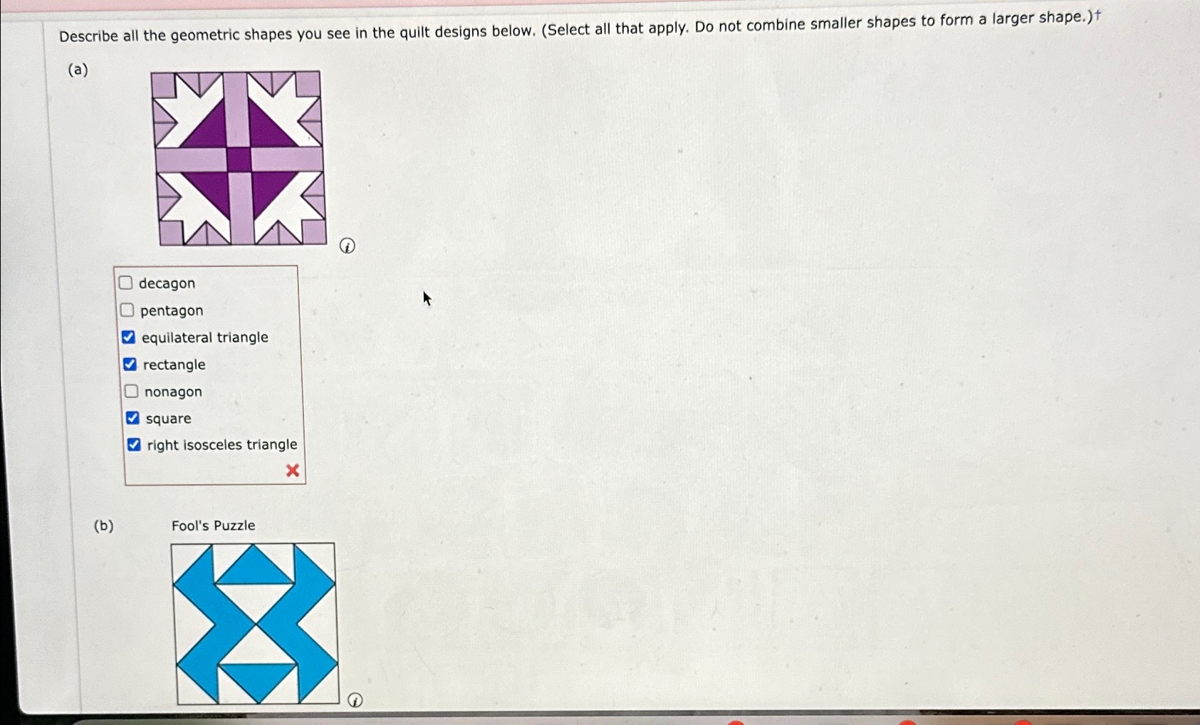 Solved Describe all the geometric shapes you see in the | Chegg.com