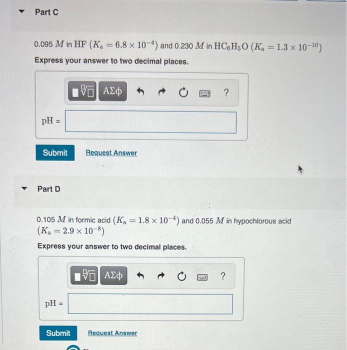 Solved 0.080M in HNO3 and 0.170M in HC7H5O2 Express your | Chegg.com