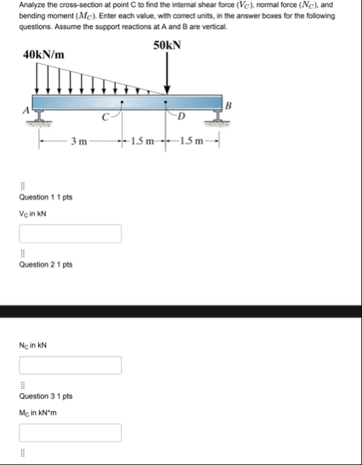 Solved Analyze the cross-section at point C to find the | Chegg.com