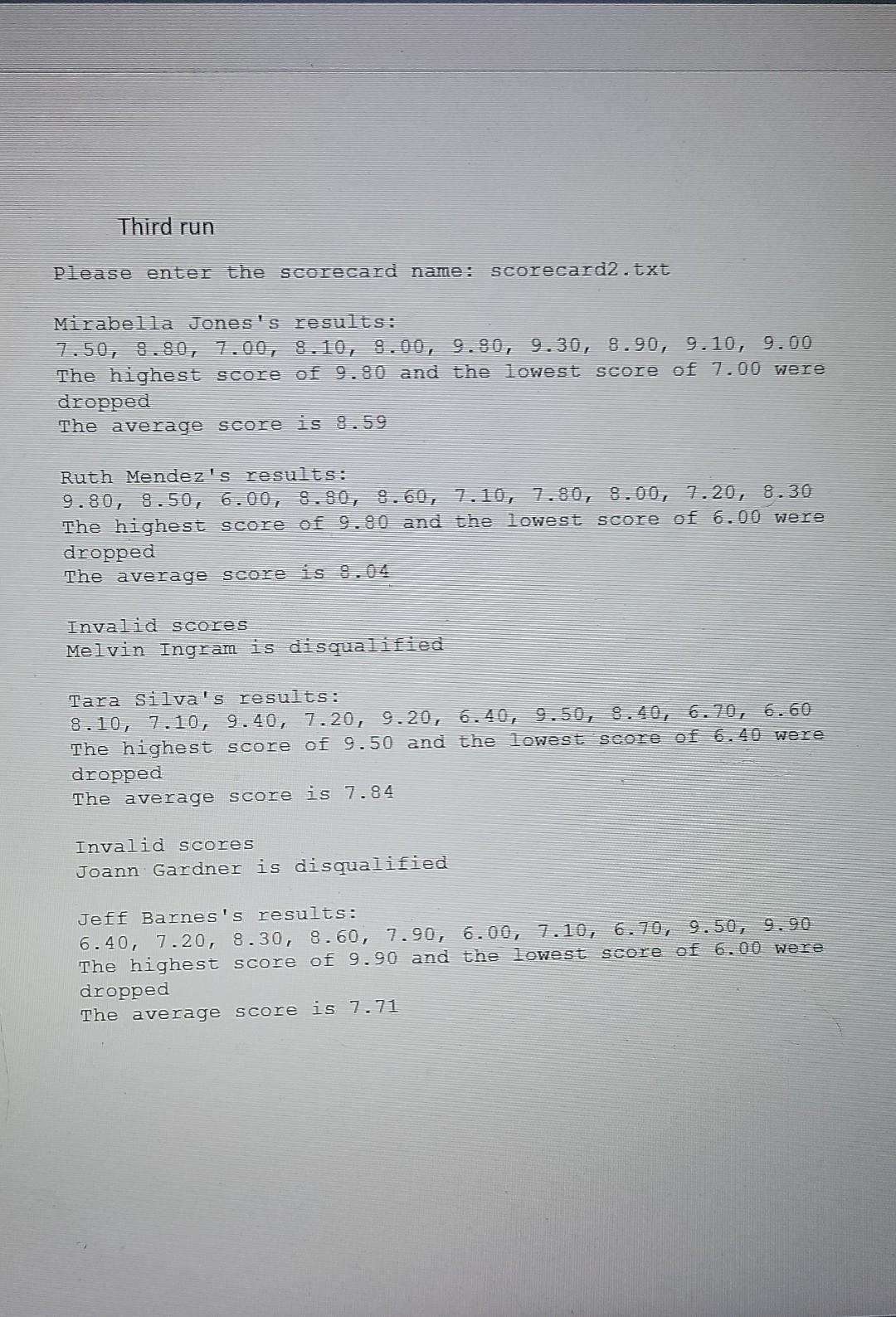 Solved Assignment 7b: 19 points Write a Program: Competition | Chegg.com