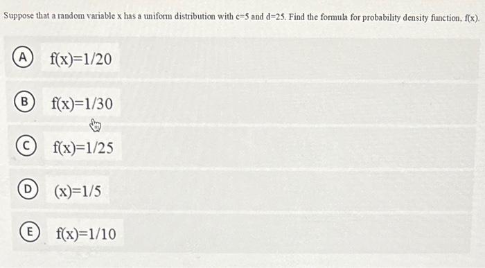 Solved Suppose That A Random Variable X Has A Uniform 5903