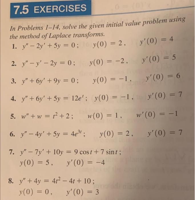 Solved 7.5 EXERCISES In Problems 1-14, solve the given | Chegg.com