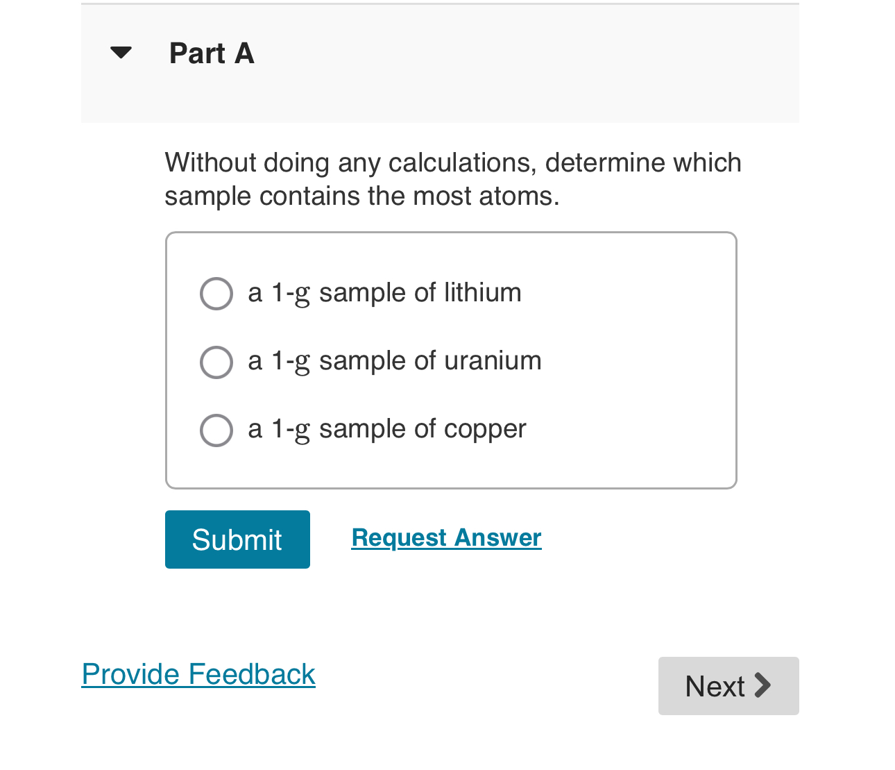Solved Part AWithout doing any calculations, determine which | Chegg.com