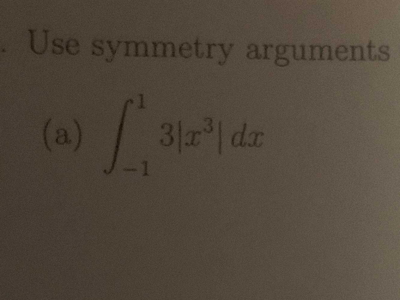 Solved Use symmetry arguments(a) ∫-113|x3|dx | Chegg.com