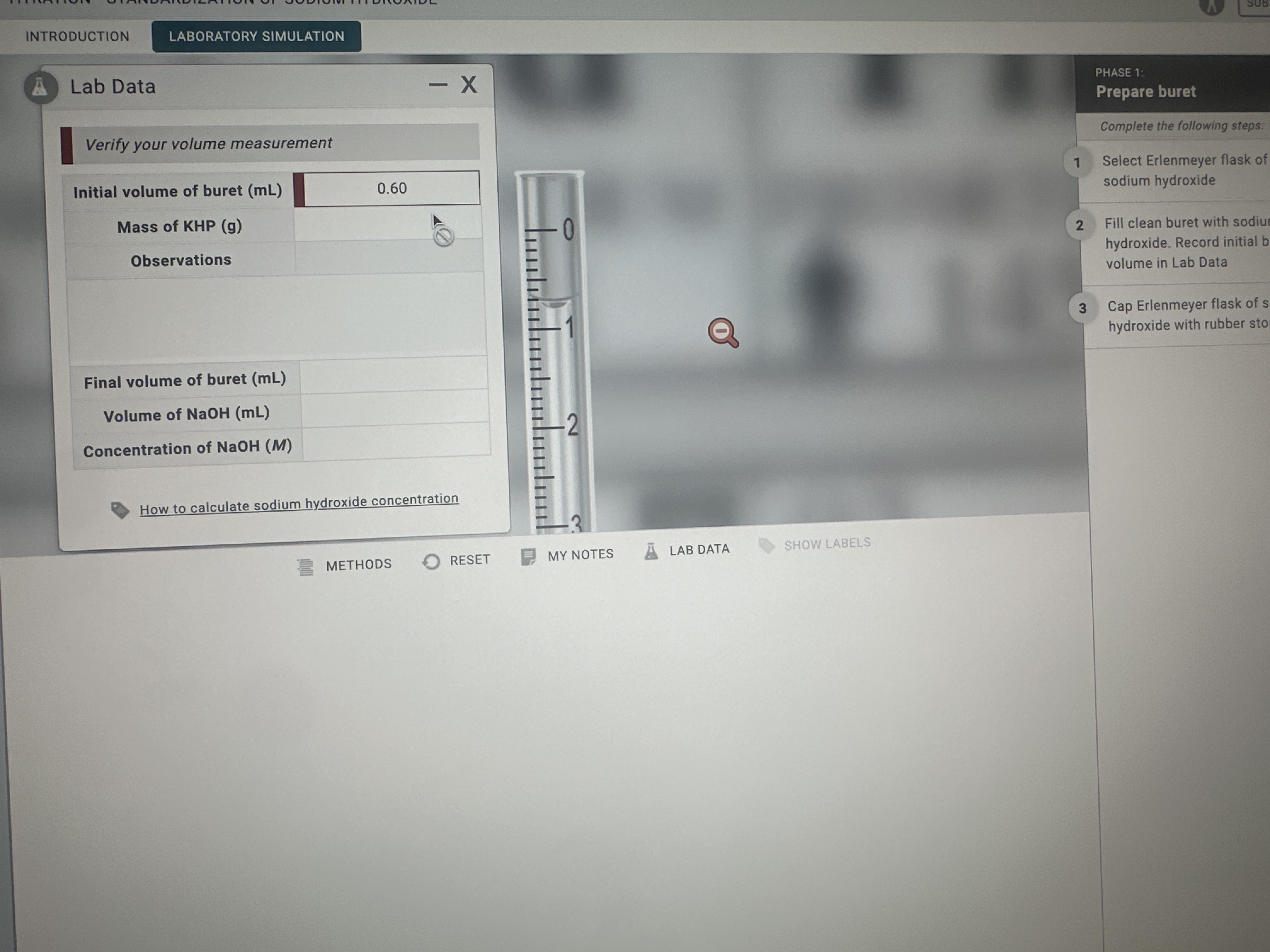 Solved (A) ﻿Lab DataVerify your volume measurementHow to | Chegg.com