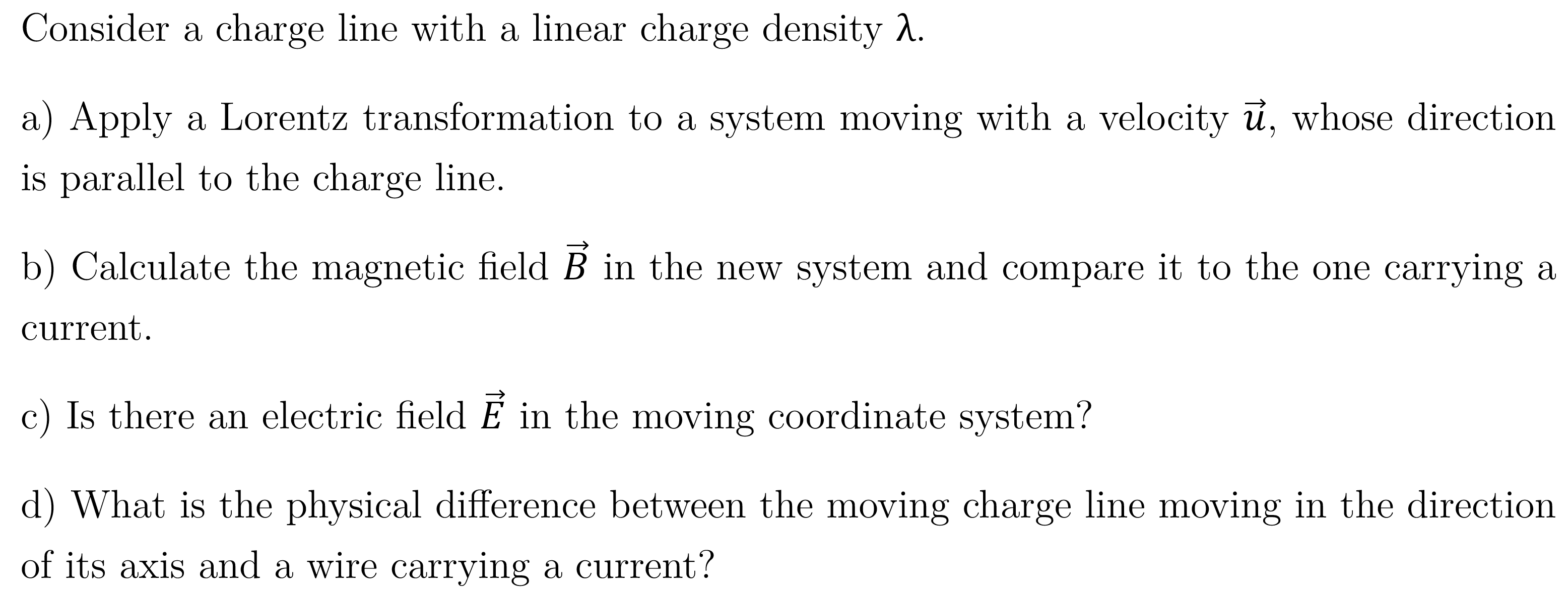 Solved Consider a charge line with a linear charge density | Chegg.com