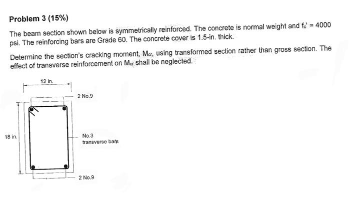 Solved Problem 3(15%) The beam section shown below is | Chegg.com