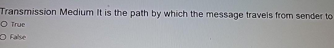Solved Transmission Medium It is the path by which the | Chegg.com