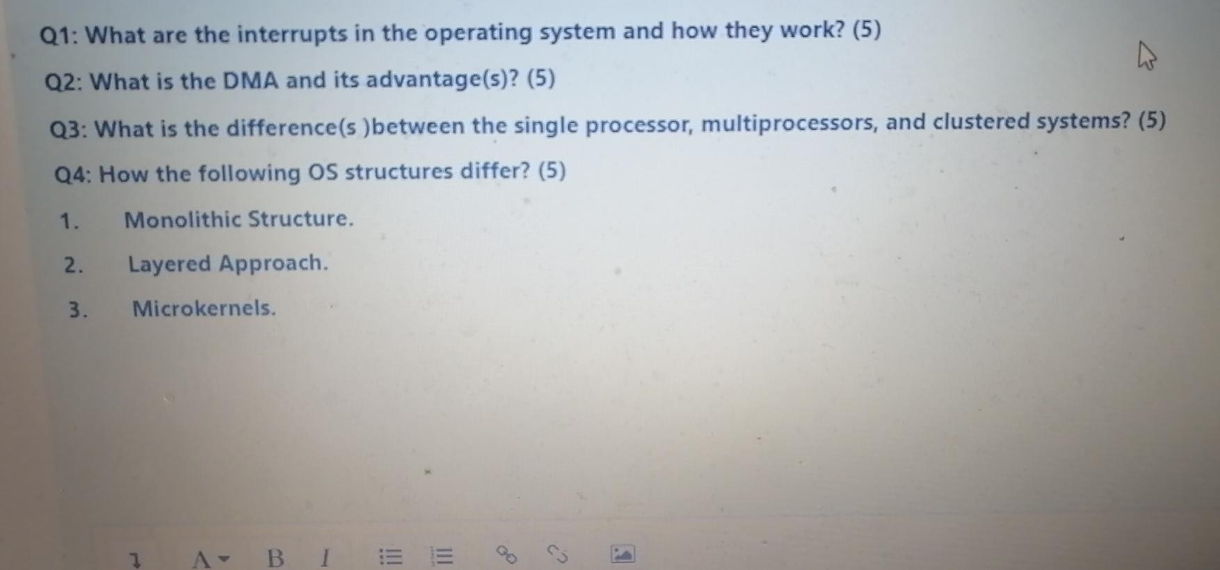 Solved Q1: What are the interrupts in the operating system | Chegg.com