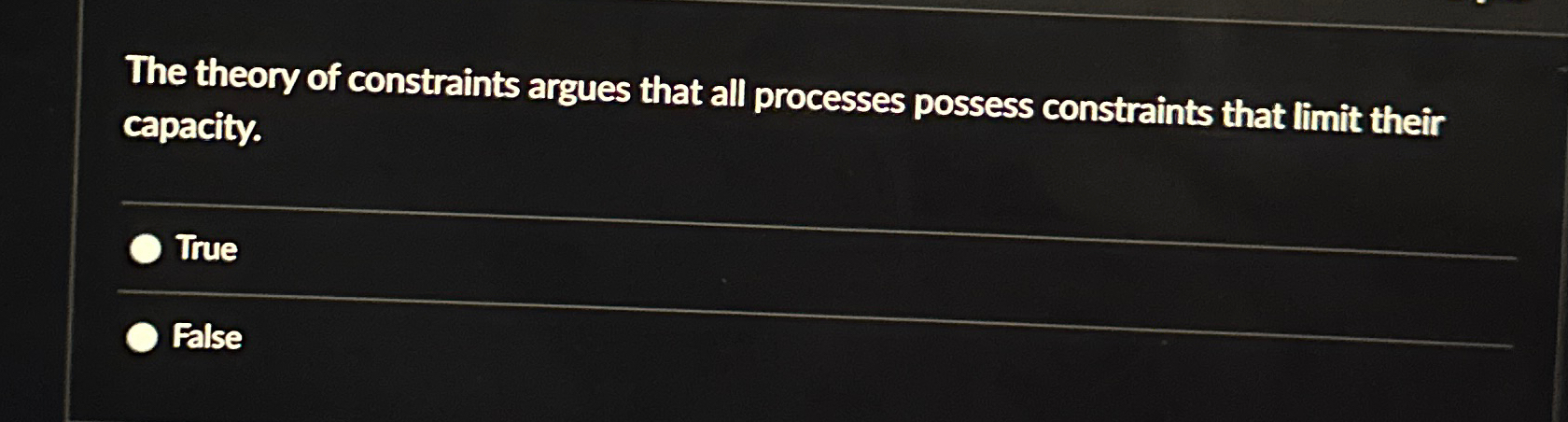 Solved The theory of constraints argues that all processes | Chegg.com