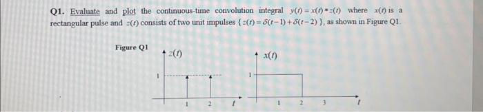 Q1 Evaluate And Plot The Continuous Time Convolution