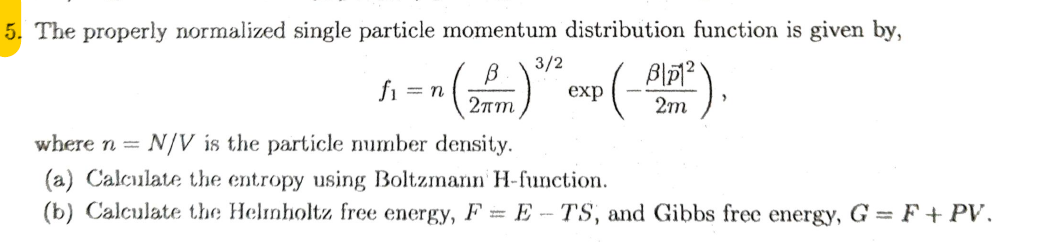 Solved The Properly Normalized Single Particle Momentum