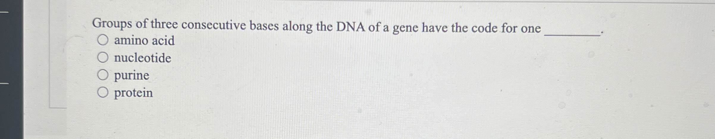 Solved Groups of three consecutive bases along the DNA of a | Chegg.com