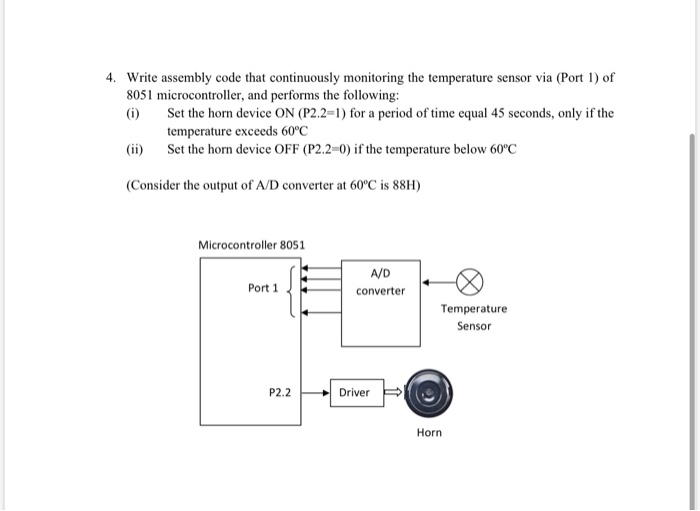 (Solved) : 4 Write Assembly Code Continuously Monitoring Temperature ... (Solved) : 4 Write Assembly Code Continuously Monitoring Temperature ...