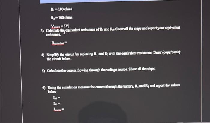 Calculate the equivalent resistance of R1 and R2. | Chegg.com