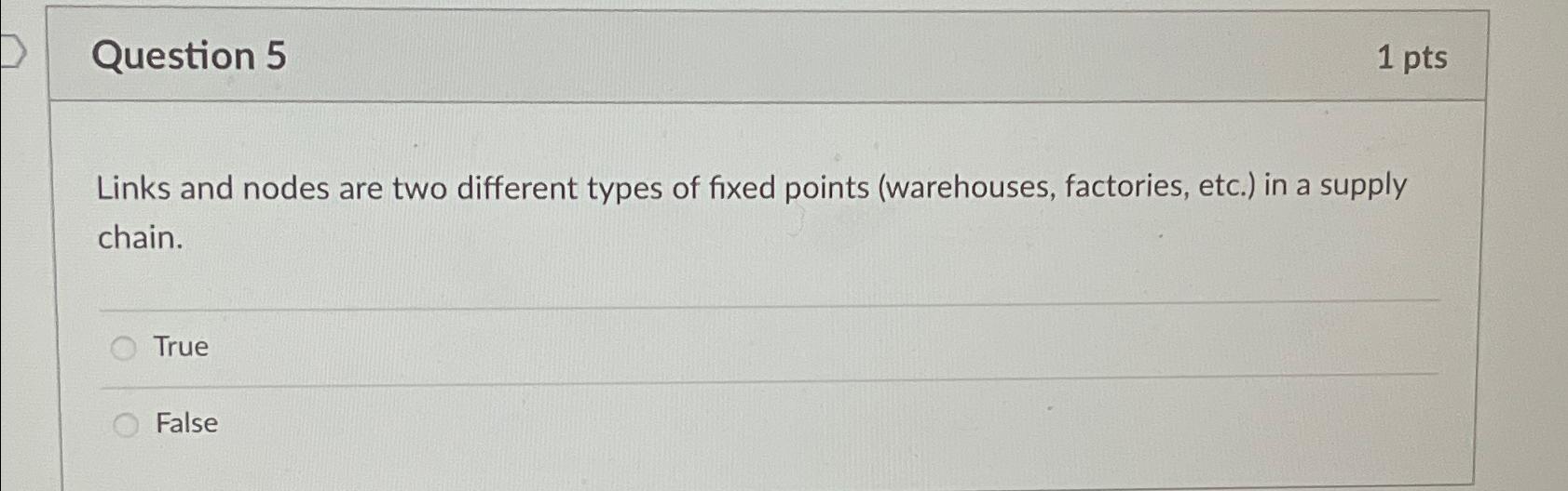 Solved Question 51 ﻿ptsLinks and nodes are two different | Chegg.com