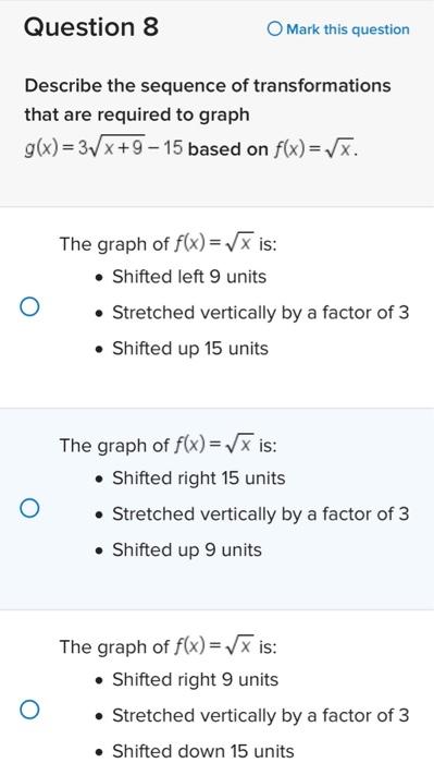 Solved Describe the sequence of transformations that are | Chegg.com
