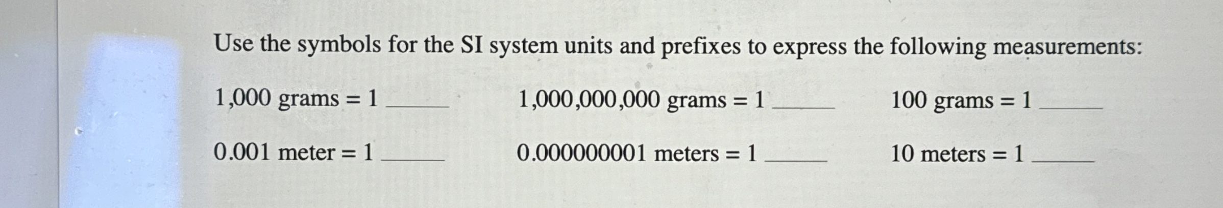 Solved Use the symbols for the SI system units and prefixes | Chegg.com