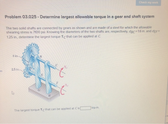 Solved Check my won Problem 03.025 - Determine largest | Chegg.com