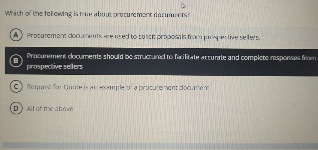 Solved Which of the following is true about procurement | Chegg.com