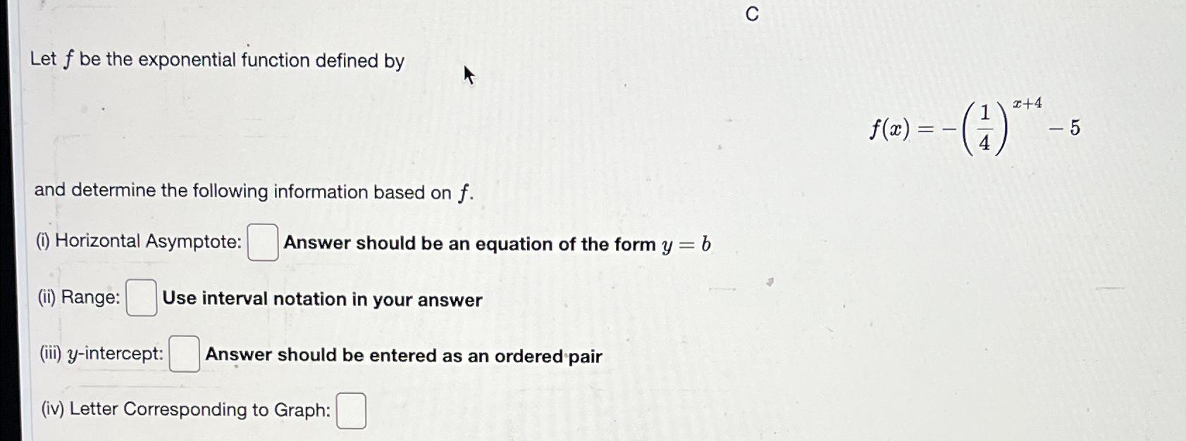 Solved Let f ﻿be the exponential function defined | Chegg.com