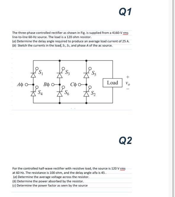 The three-phase controlled rectifier as shown in Fig. | Chegg.com