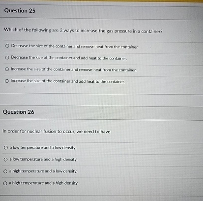 Solved Question 25 Which of the following are 2 ways to | Chegg.com
