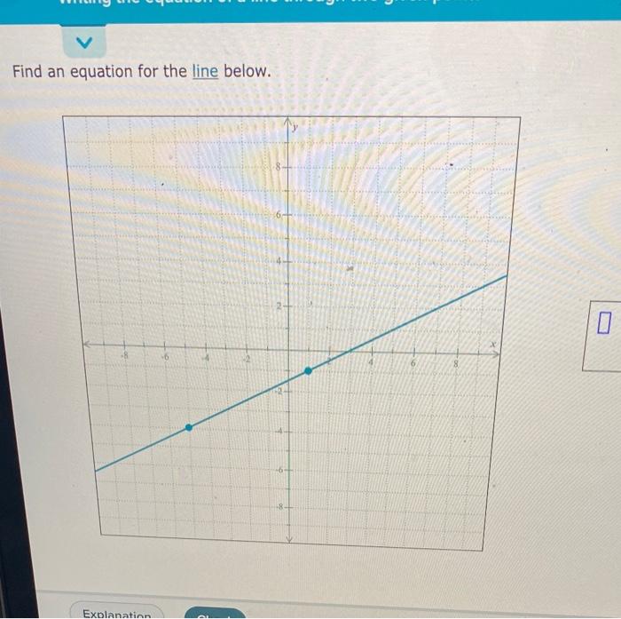 Solved Find an equation for the line below. | Chegg.com