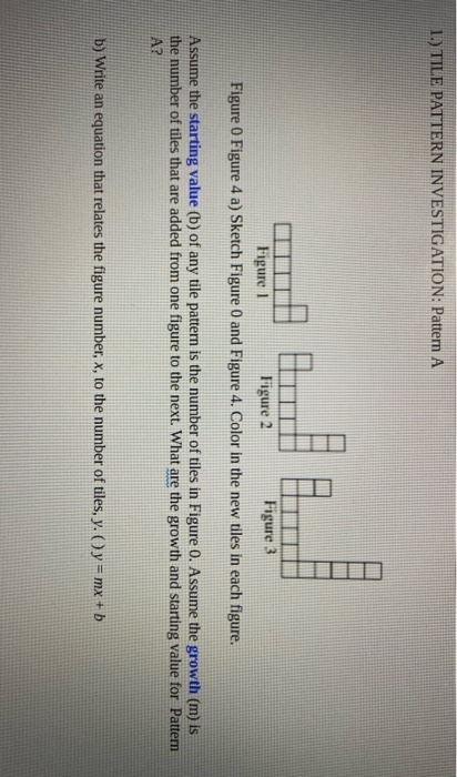 Solved 1.) TILE PATTERN INVESTIGATION: Pattern A Figure 1 | Chegg.com