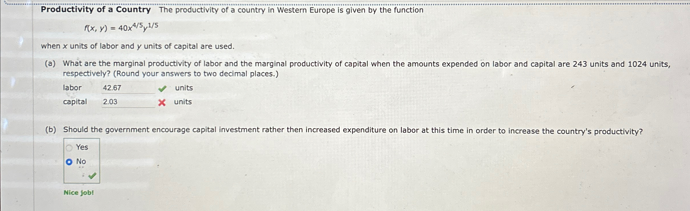 Solved Productivity of a Country The productivity of a | Chegg.com