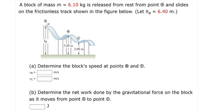 Solved A block of mass m = 6.10 kg is released from rest | Chegg.com