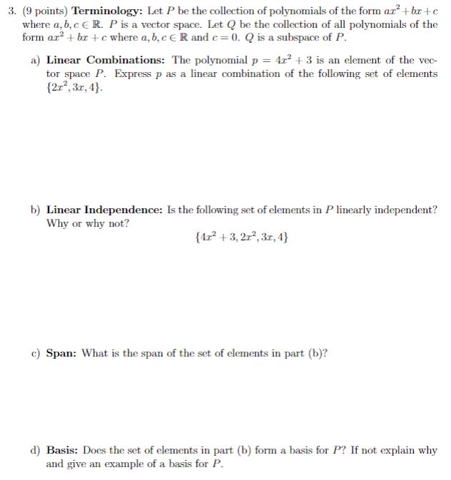 Solved (9 ﻿points) ﻿Terminology: Let P ﻿be the collection of | Chegg.com