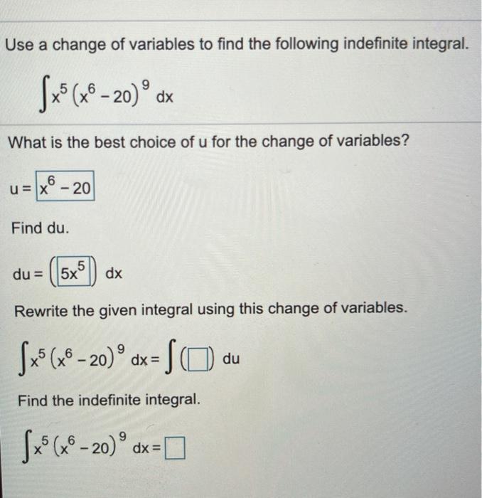 Solved Use a change of variables to find the following | Chegg.com
