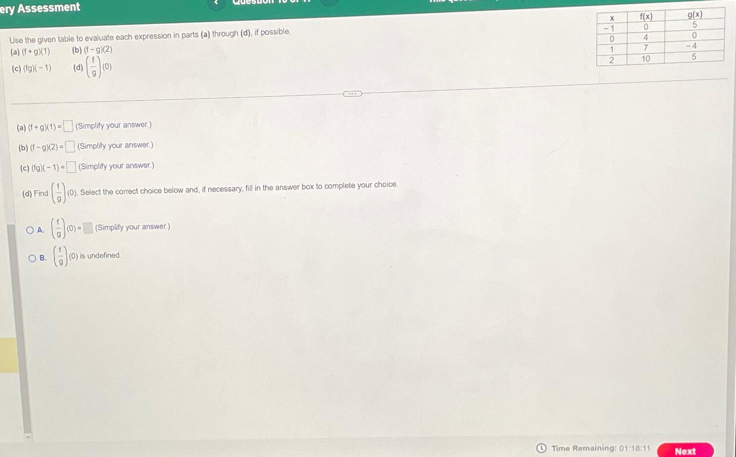 Solved Use the given table to evaluate each expression in | Chegg.com