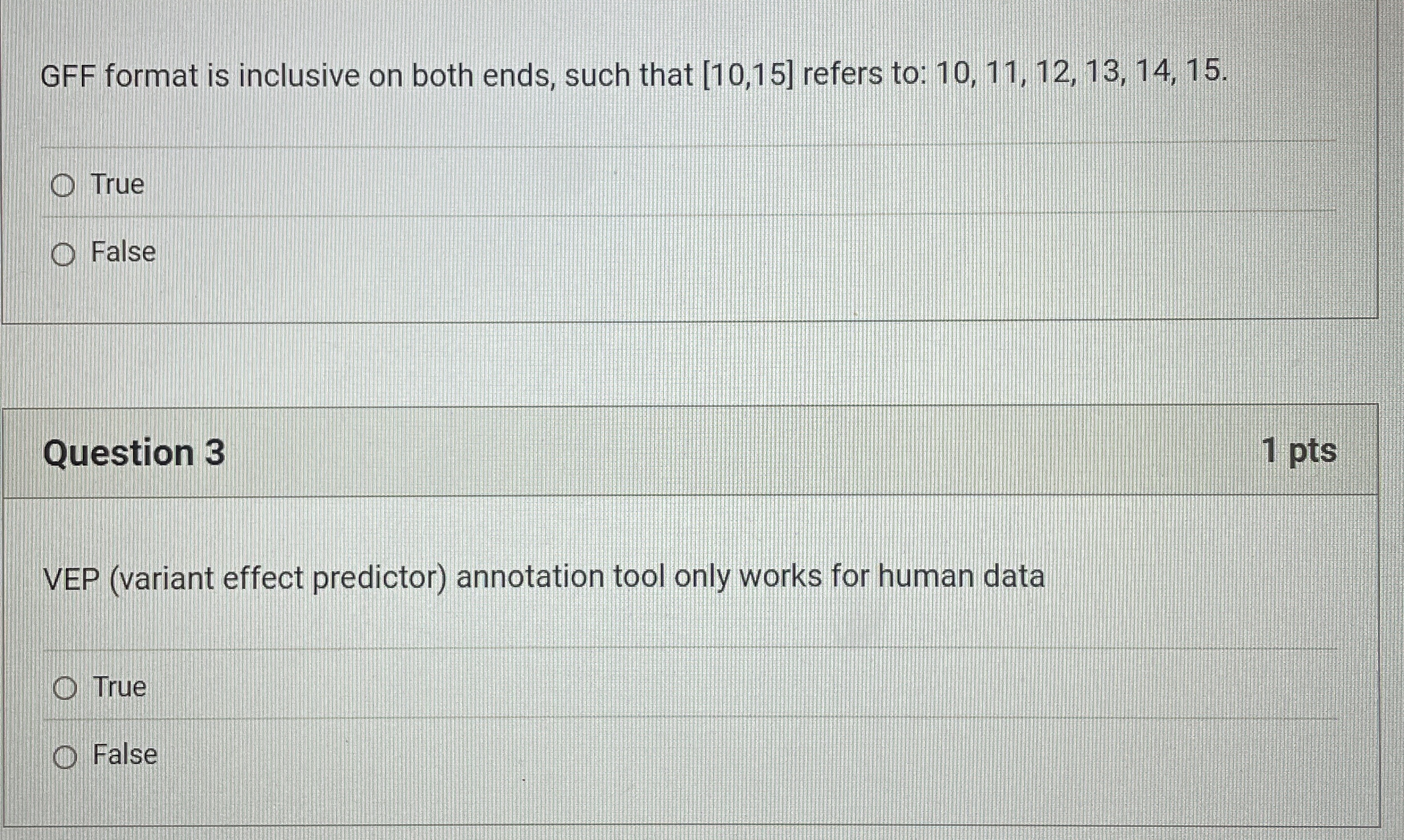 Solved GFF format is inclusive on both ends, such that 10,15 | Chegg.com